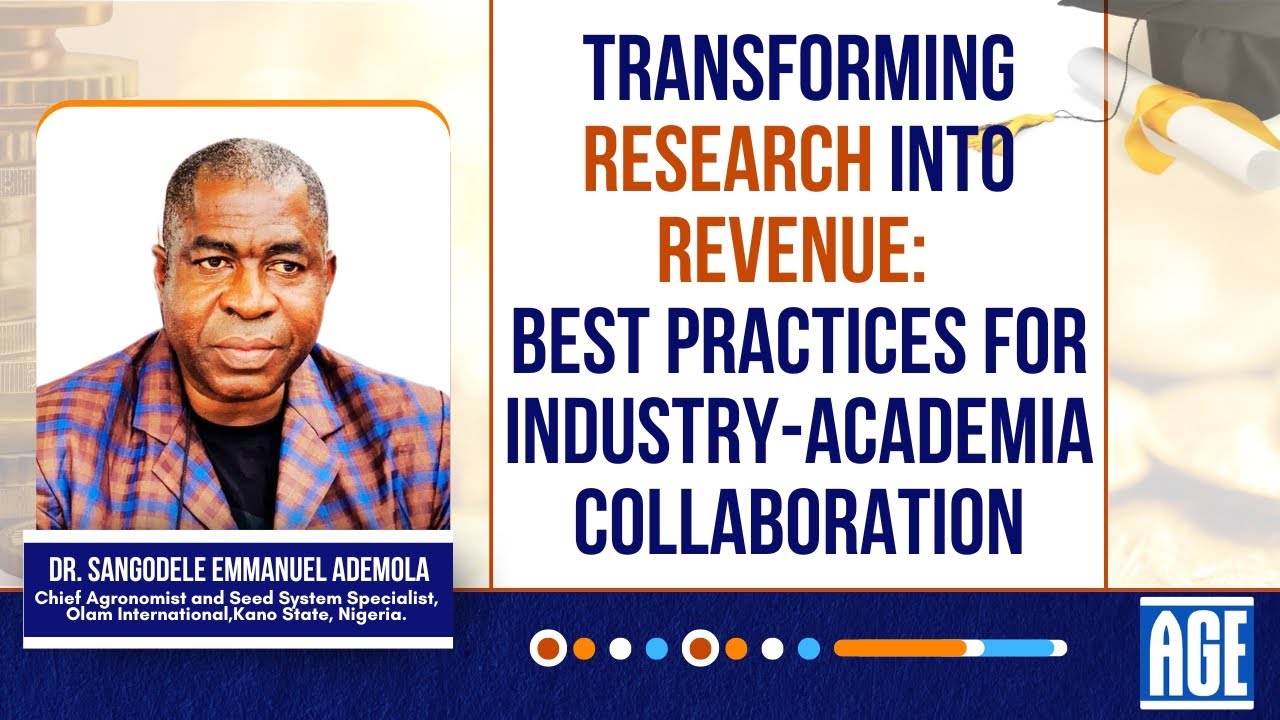 Transforming Research into Revenue || Dr. Sangodele Emmanuel Ademola ...