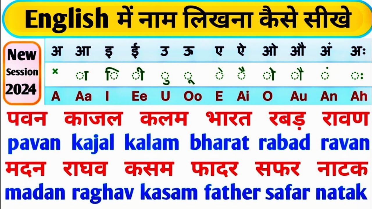 English me name likhna kaise sikhe | अंग्रेजी में नाम कैसे लिखे ...