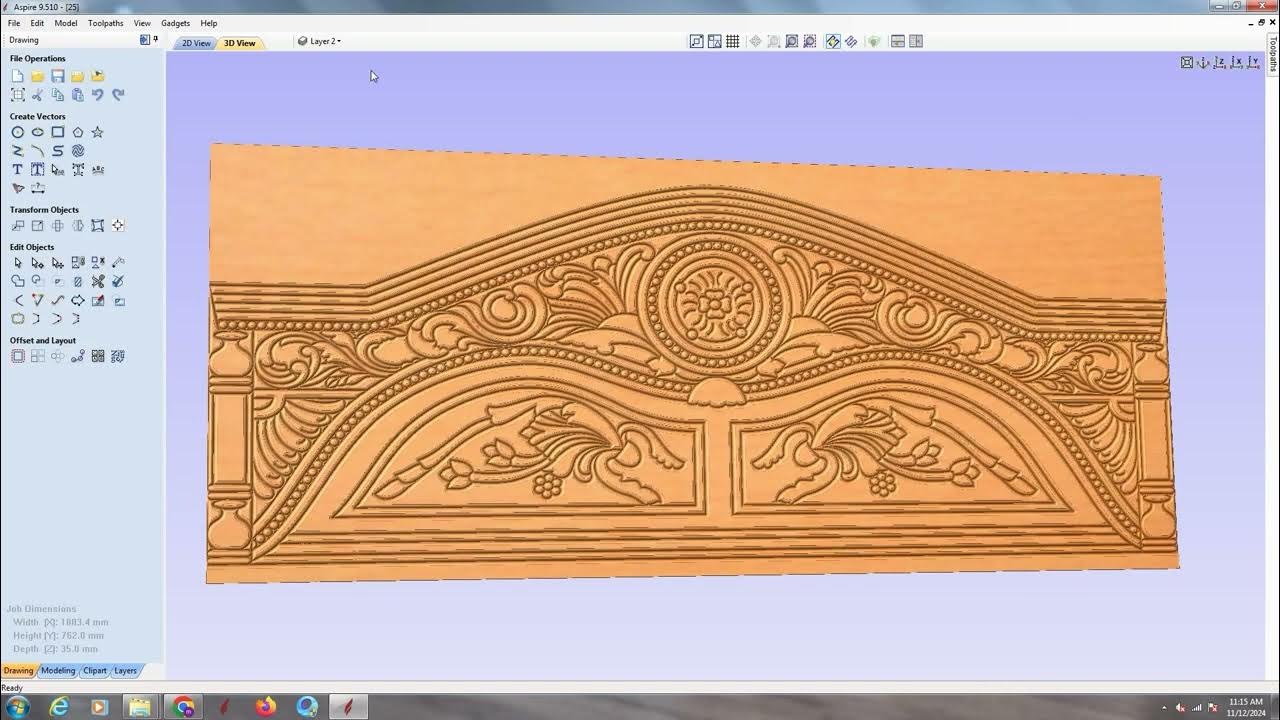 cnc 2D design, aspire 2D design, cnc router 2d model, - YouTube