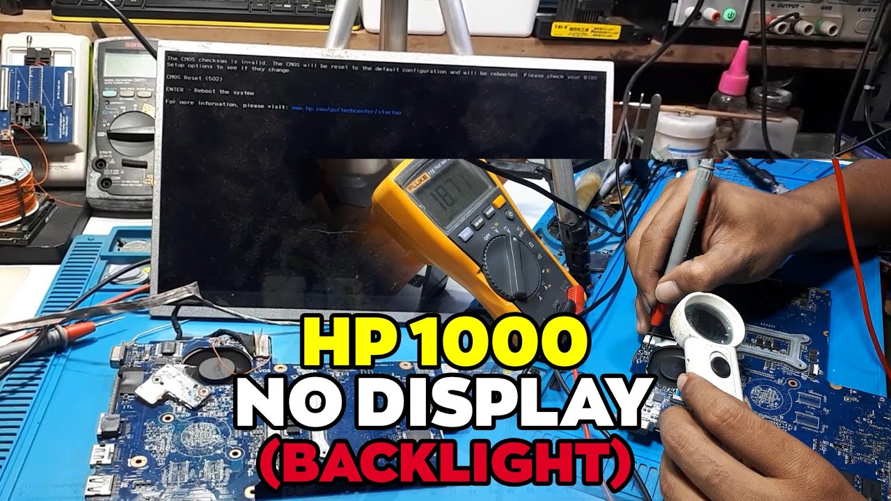 Servis Laptop HP 1000 No Display (Backlight) - YouTube