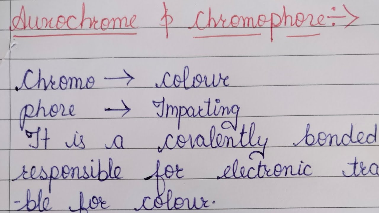 Auxochrome & Chromophore lec-4 handwritten notes UV spectroscopy ...