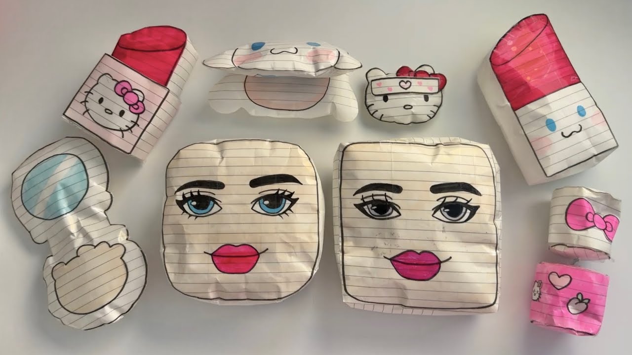 [☁️Paper diy☁️] Roblox Baddies Skincare Makeup Squishy Satisfying ASMR ...