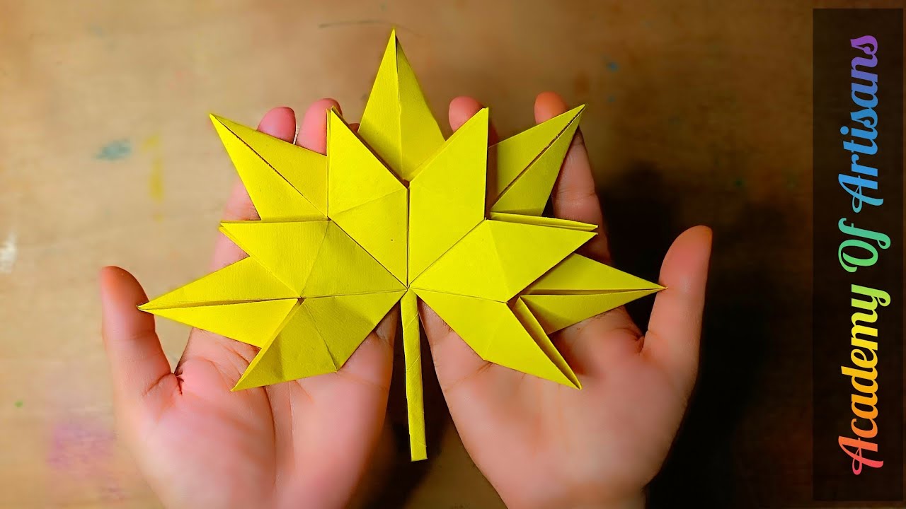 A Folded Maple Leaf Bookmark With Paper | Easy And Beautiful Bookmark ...