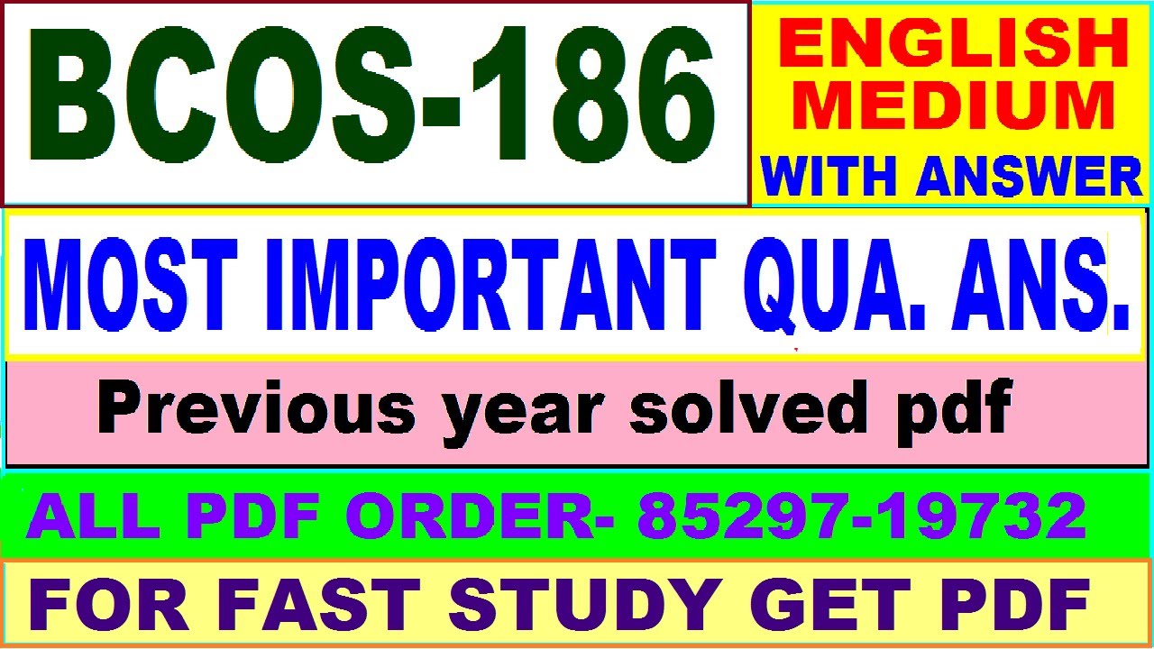 bcos 186 important questions / bcos 186 previous year question paper ...