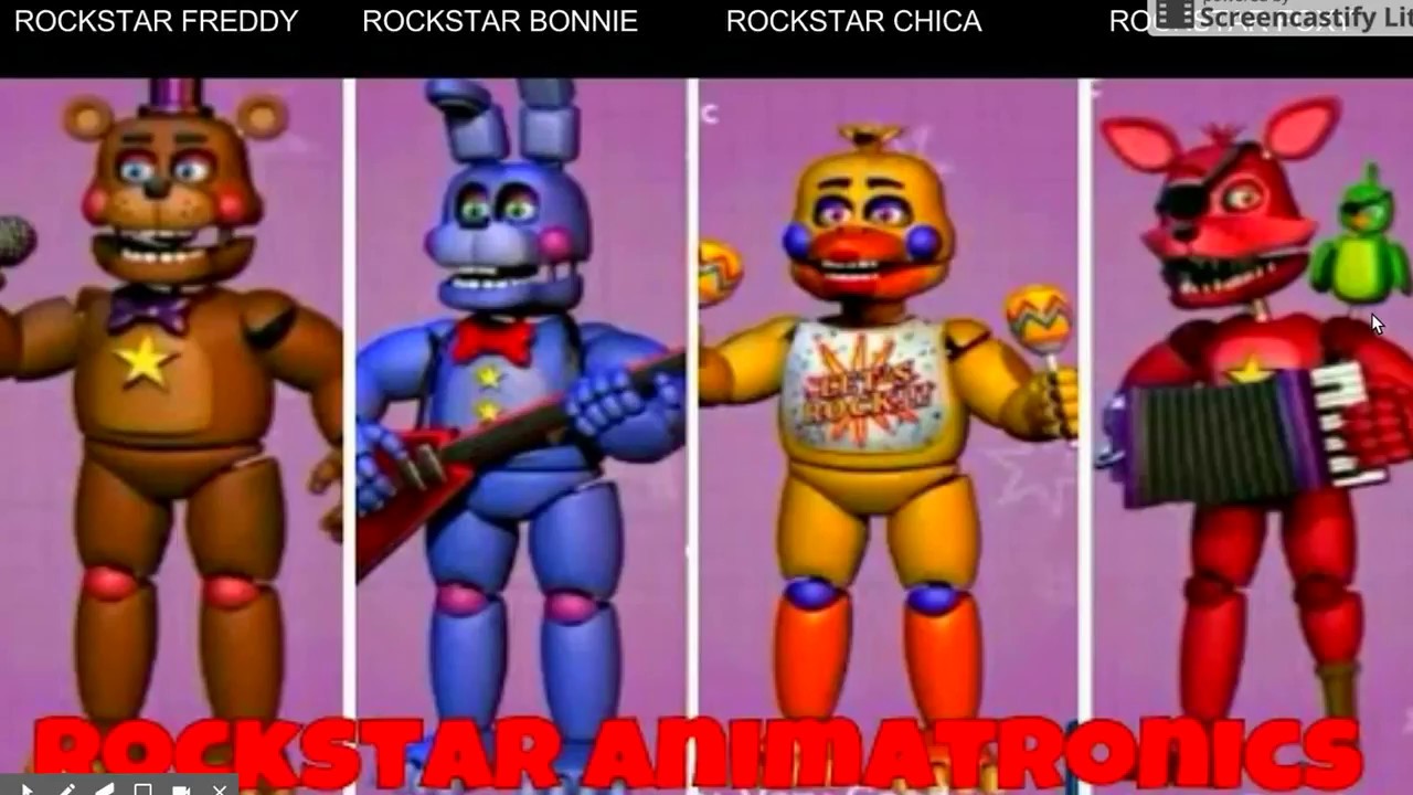 How the rock star animatronic are the fnaf 1 animatronic||FNAF|| - YouTube