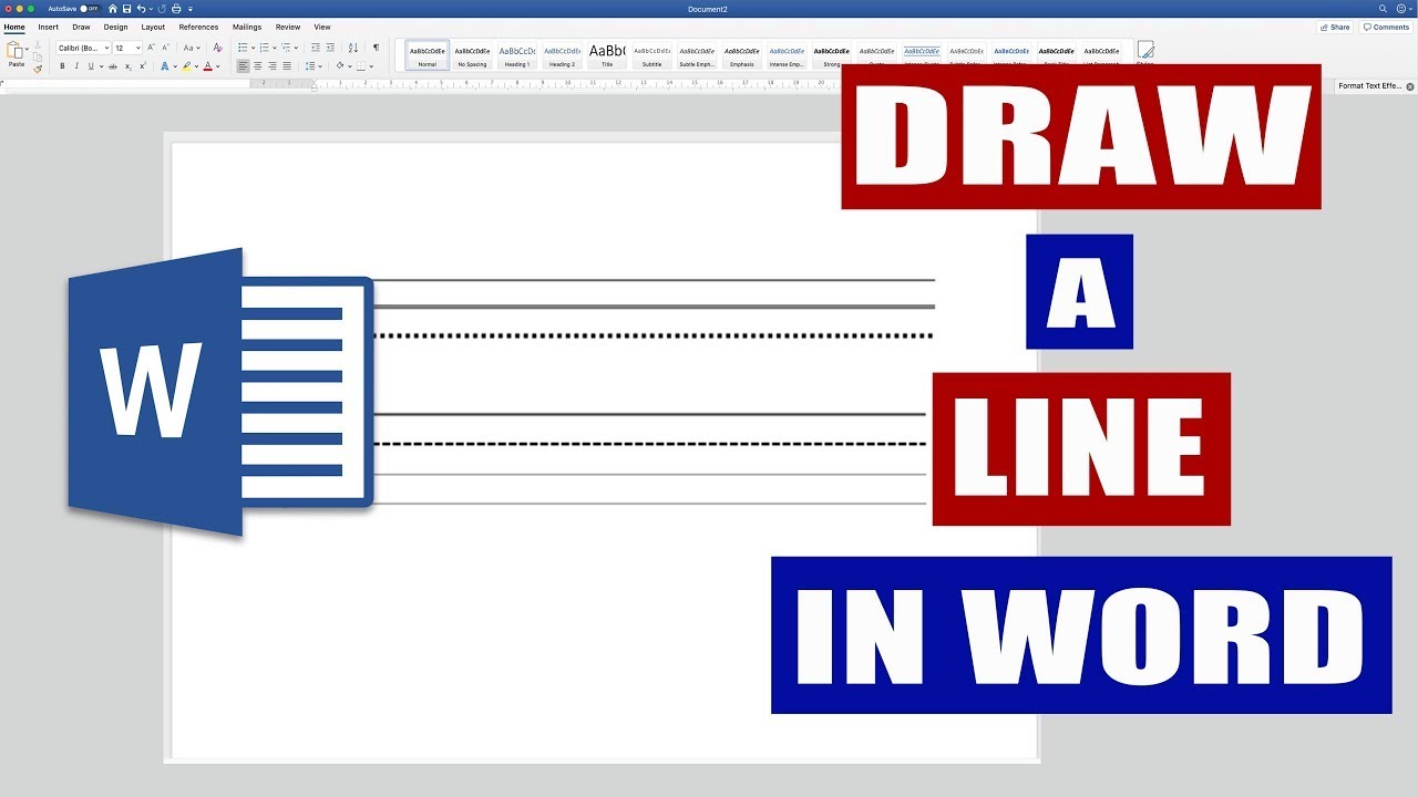 EASY WAY TO DRAW LINES IN MS WORD - YouTube