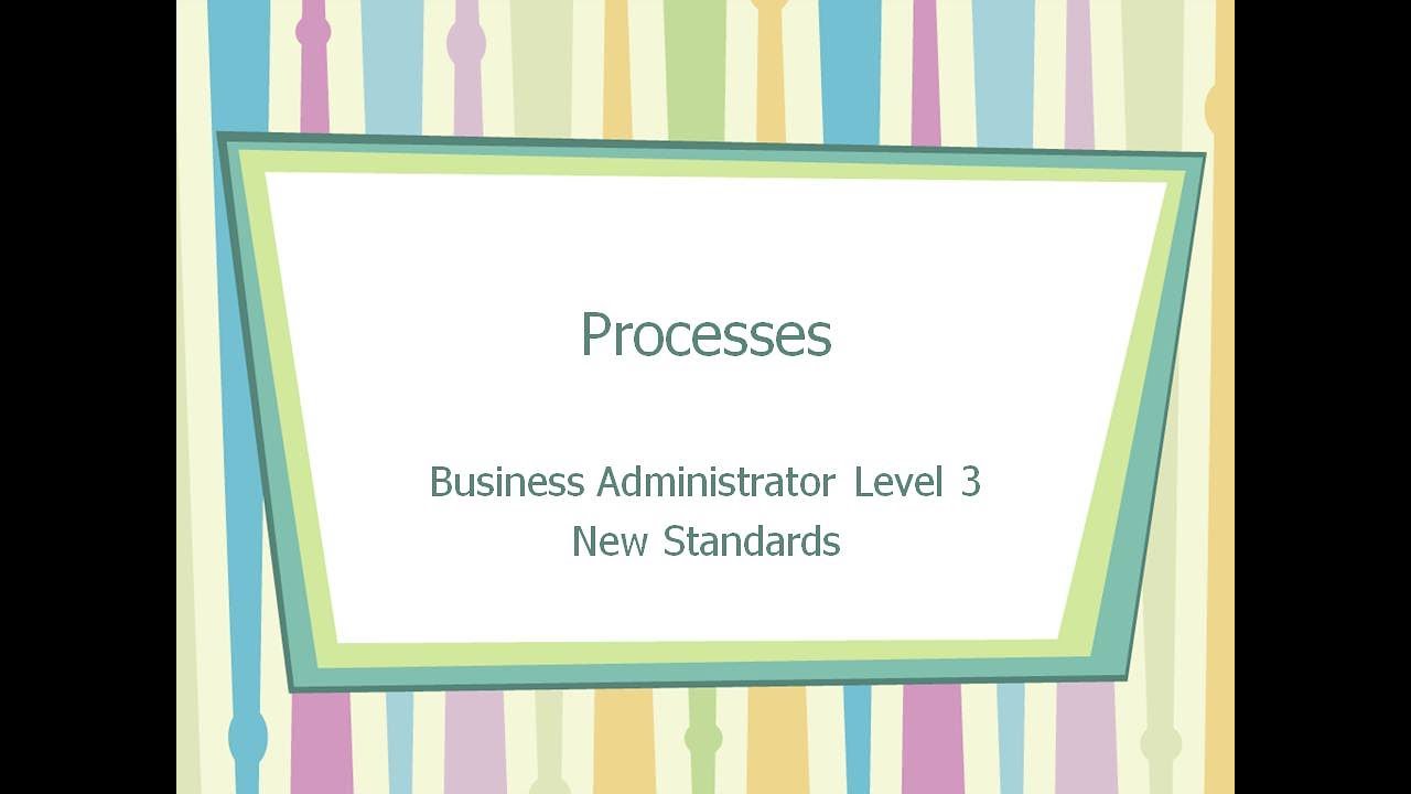 Processes Criteria | Business Admin Level 3 | Portfolio Evidence | Work ...