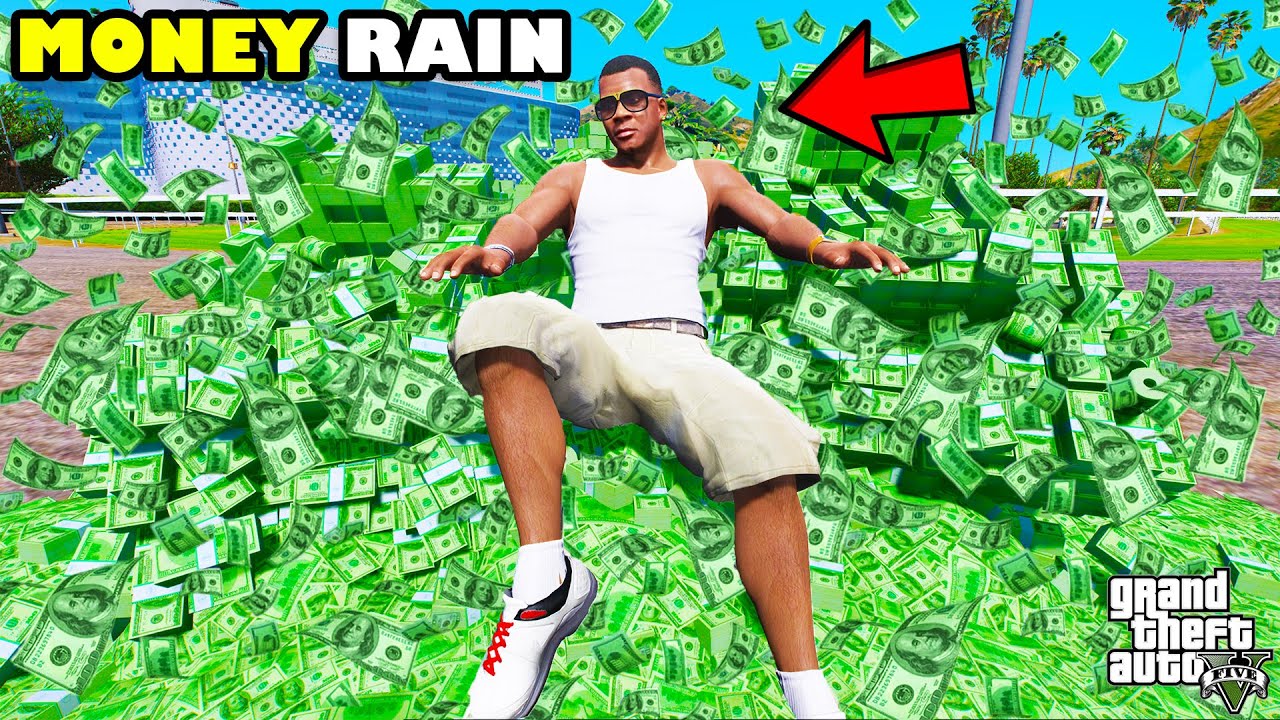 Franklin Taking Shower In Infinite Money Rain GTA 5 | SHINCHAN and CHOP ...