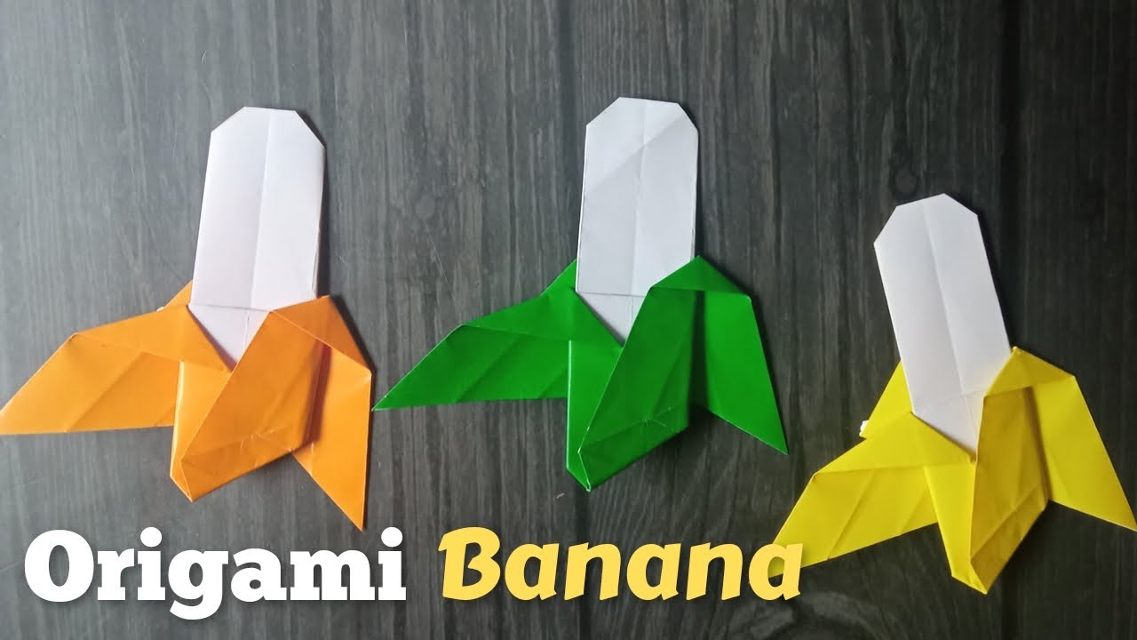 Easy Origami Banana - Origami Fruits - Origami For Beginners - YouTube