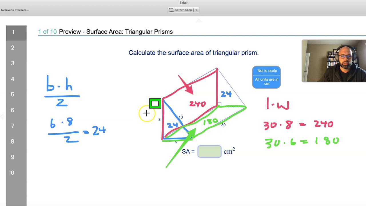How to Calculate the Surface Area of Triangular Prisms on Mathletics ...