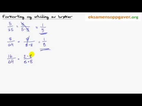 Faktorisering (forkorting) og utviding av brøk - YouTube
