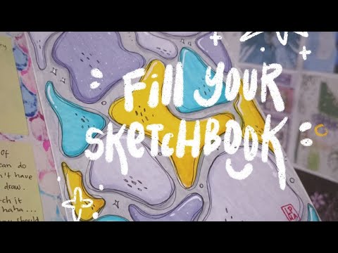 Idea To Fill Your Sketchbook 2 (Draw Random Rounded Shape, Blurb) - YouTube