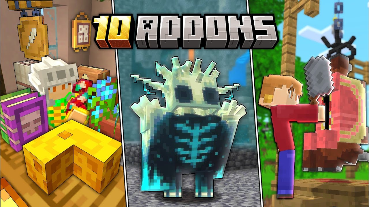 TOP 10 ADDONS PARA MINECRAFT PE 1.20+ (Bedrock) - YouTube