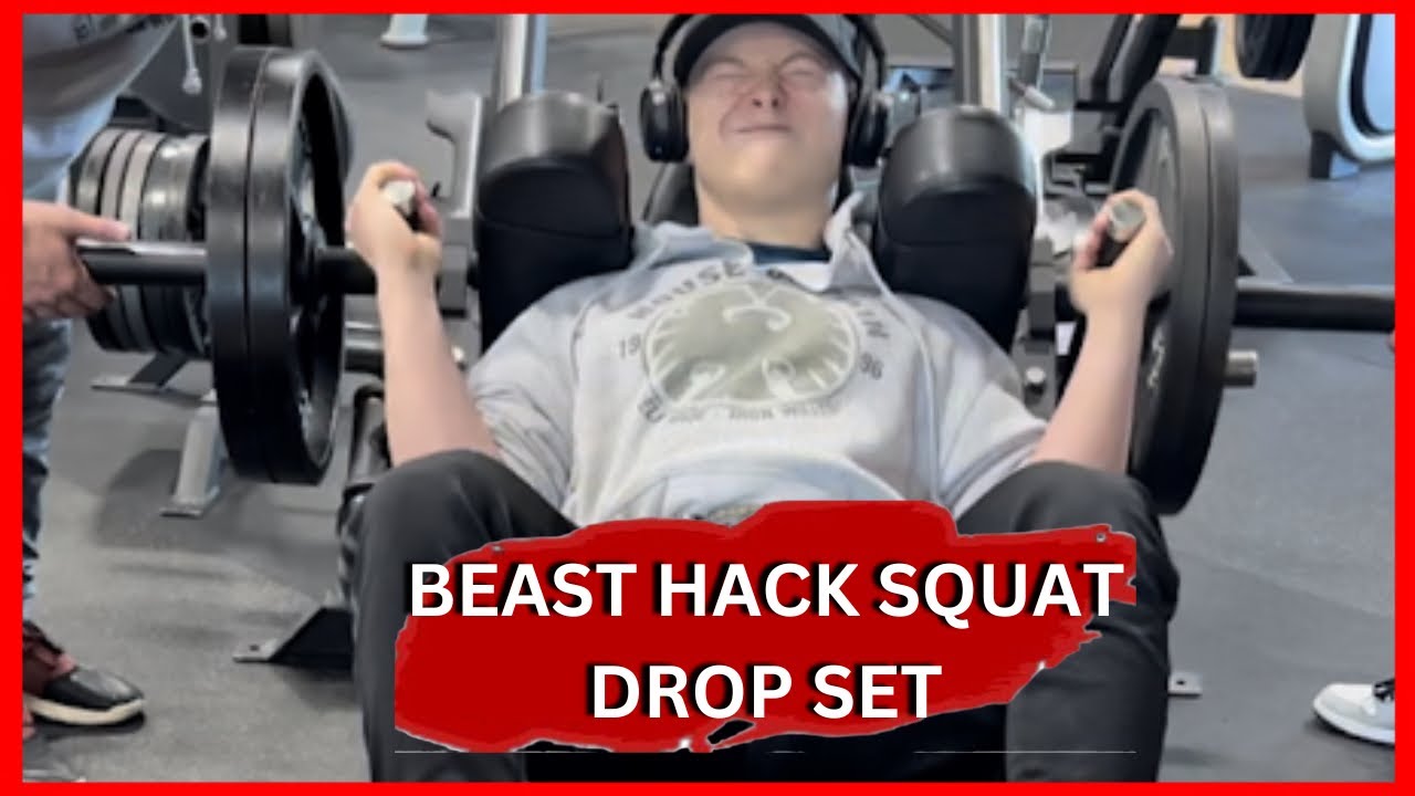 BEAST DROP SET ON HACK SQUAT - YouTube