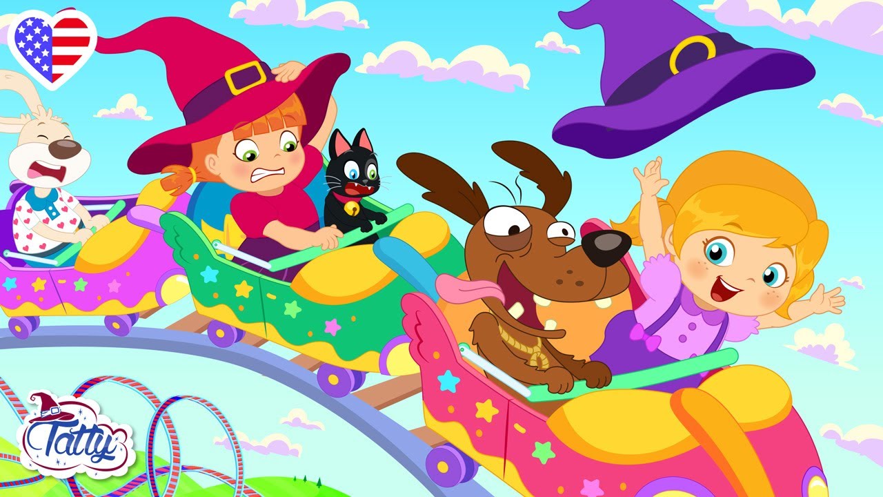 Roller Coaster 🎢 AMUSEMENT PARK 🎡 Misifu and Tatty 😻 Cartoons for kids ...