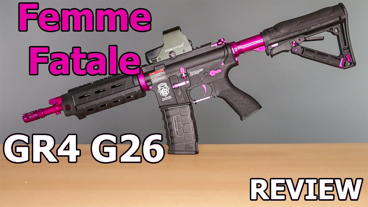 G&G GR4 G26 Femme Fatale Airsoft Review - Pink Softair Test - YouTube