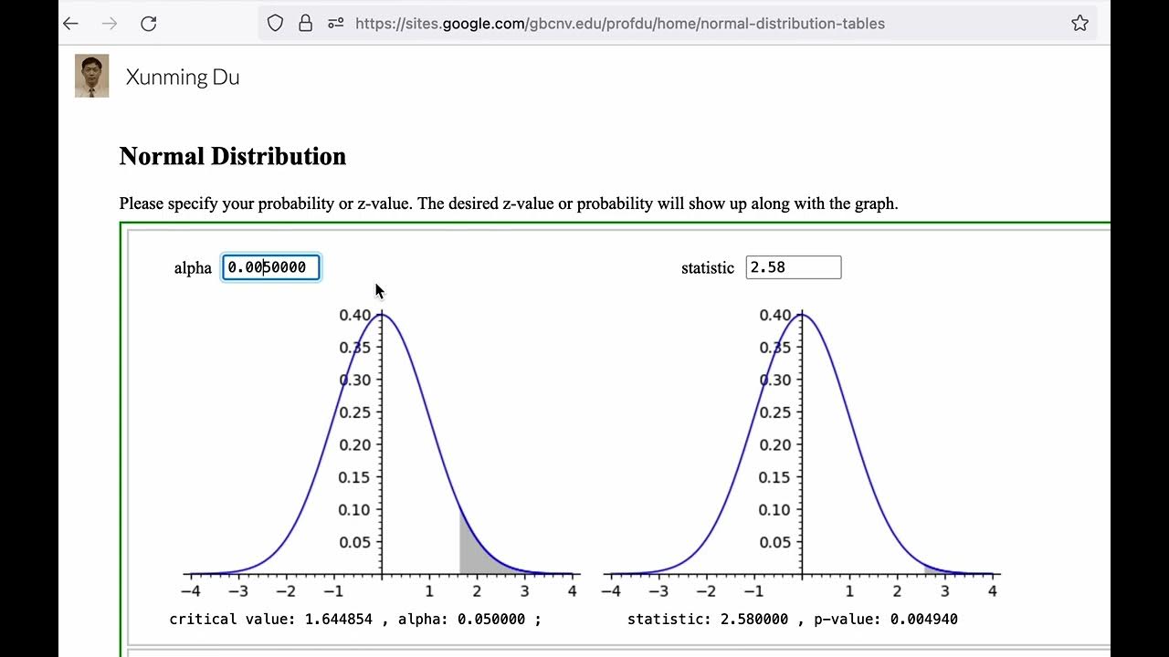 How to use the dynamic normal distribution table - YouTube