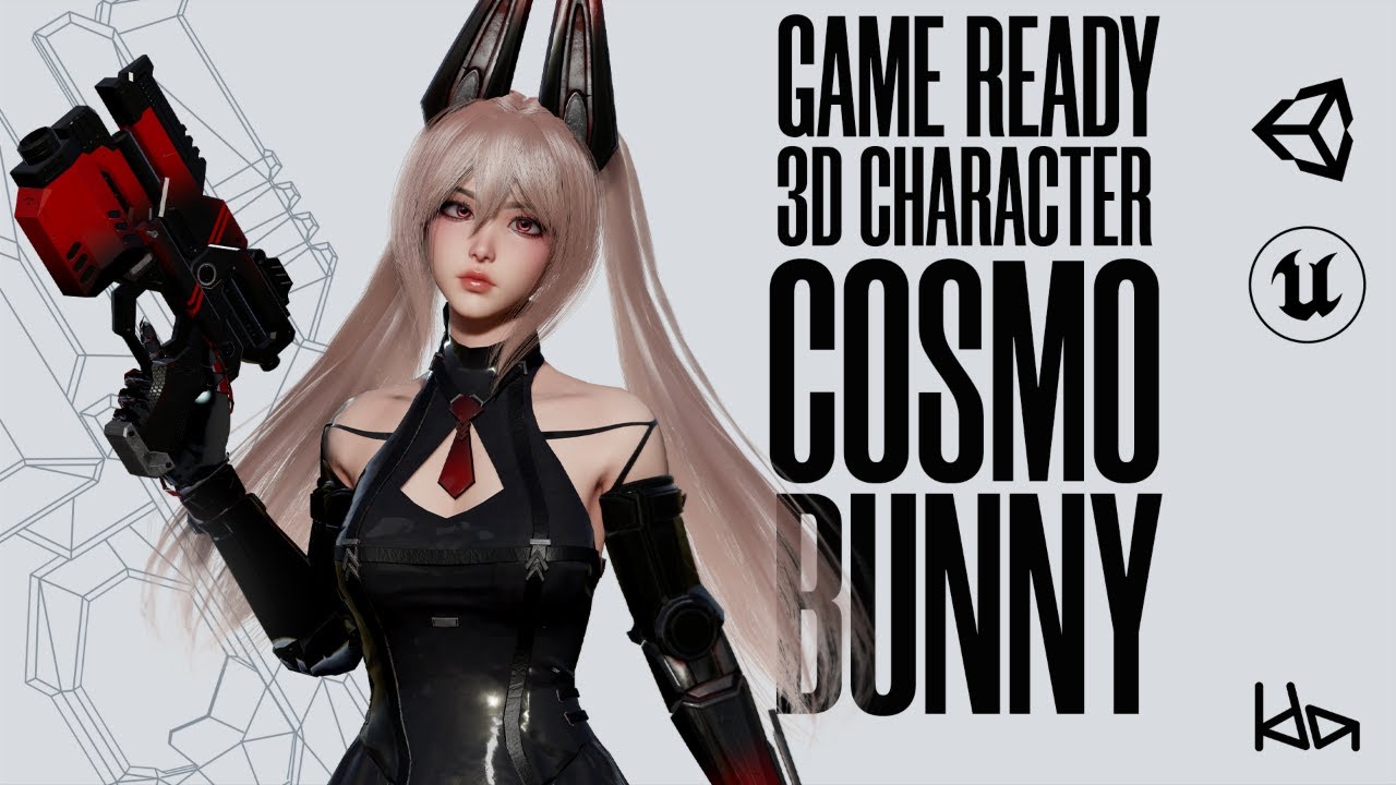 PREVIEW - GAME-READY 3D Character - Cosmo Bunny Girl - YouTube