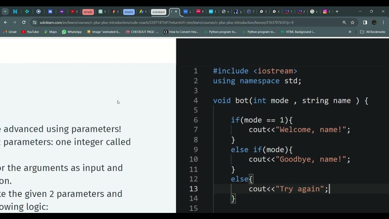 24 Function Parameters | Introduction to C++ | Sololearn - YouTube