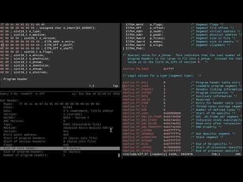 Programming ELF x86-64 executable in vim in binary - YouTube