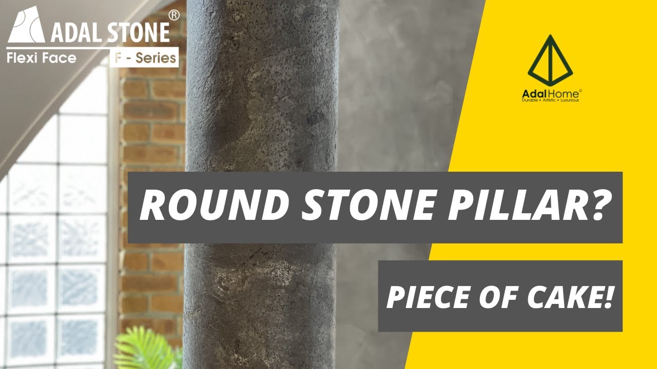Easy Round Stone Pillar Installation - YouTube