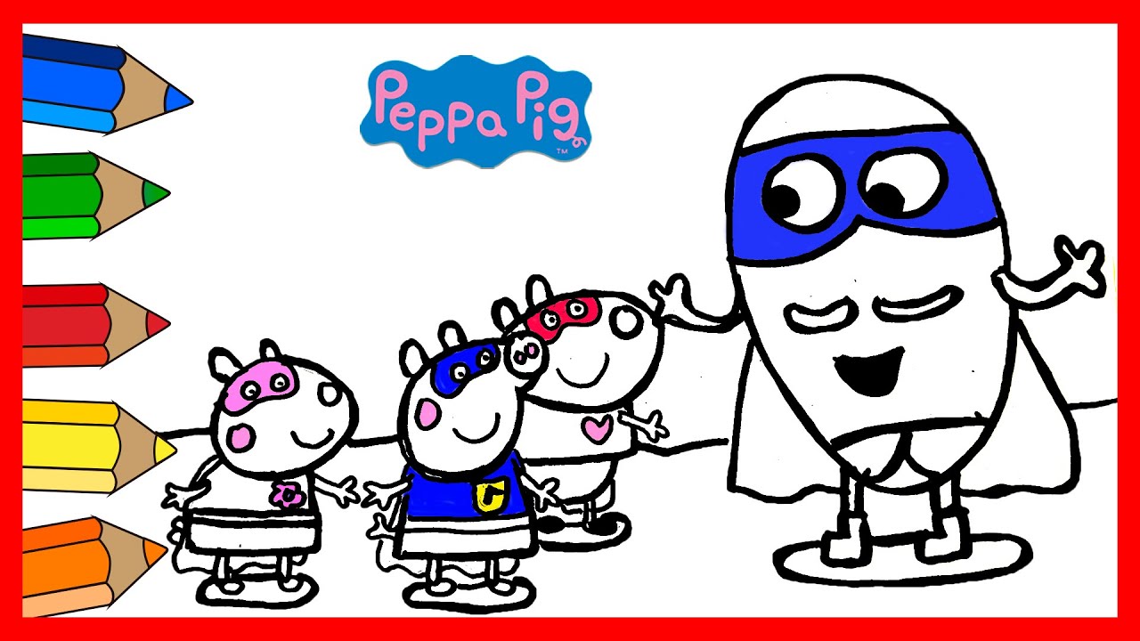 How to Draw Peppa Pig - Peppa Super Heroes With Mr. Papa - Peppa the ...