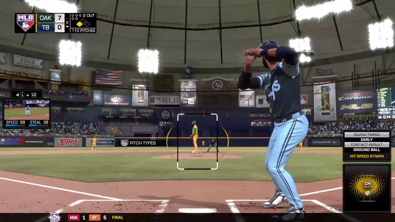 MLB The Show 17 season mode 64 of 162 Tampa Bay Rays vs Oakland ...