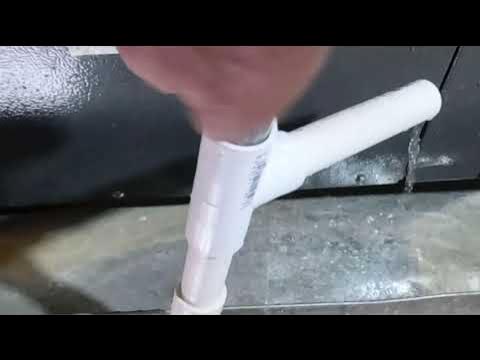 Cleaning a/c air handler drain line using running water. - YouTube