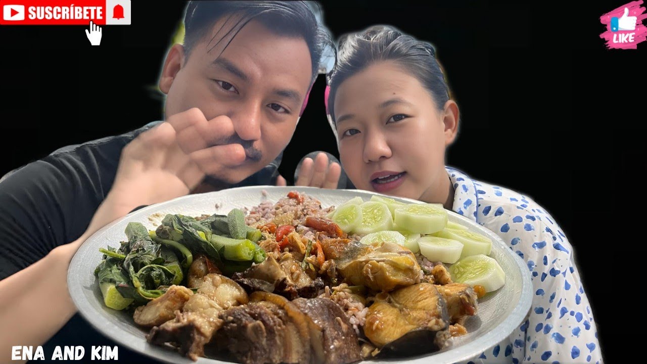 Smoked pork with axone | Sumi Naga | Naga couple Mukbang | Northeast ...