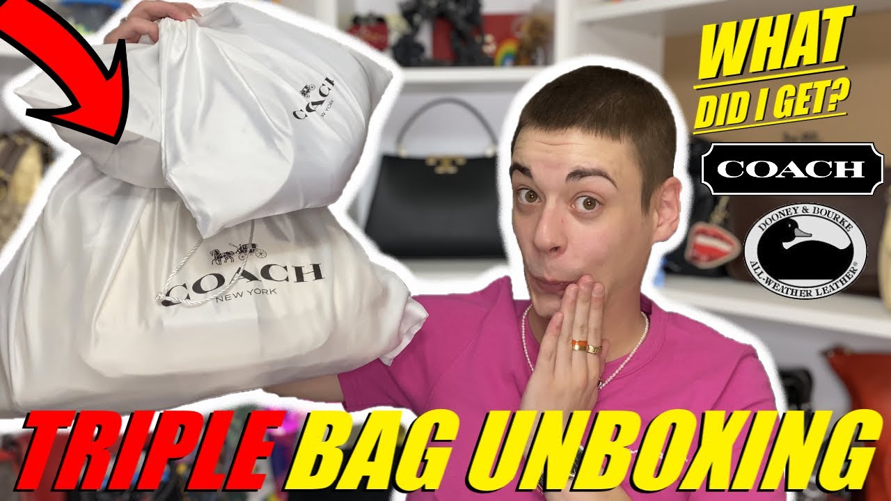 TRIPLE Bag Unboxing? COACH AND DOONEY & BOURKE! - YouTube