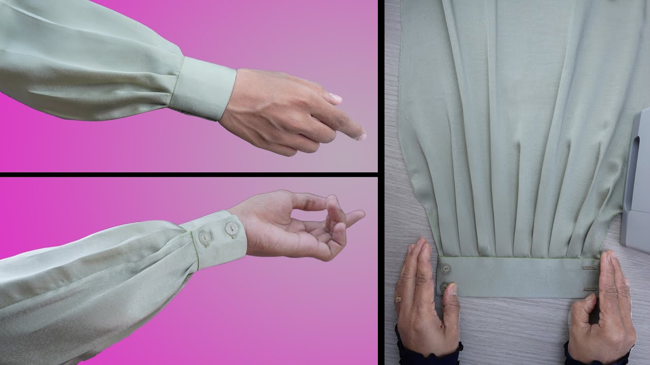 Perfect Puff Design⭐️Button Cuff Sleeve ⭐️How To Cut And Sew - YouTube