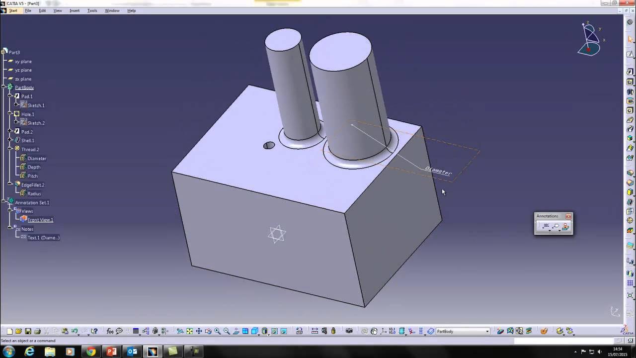 CATIA V5 Hints & Tips: 3D Annotations - YouTube