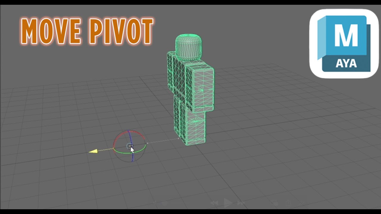 How to move pivot position in maya - YouTube
