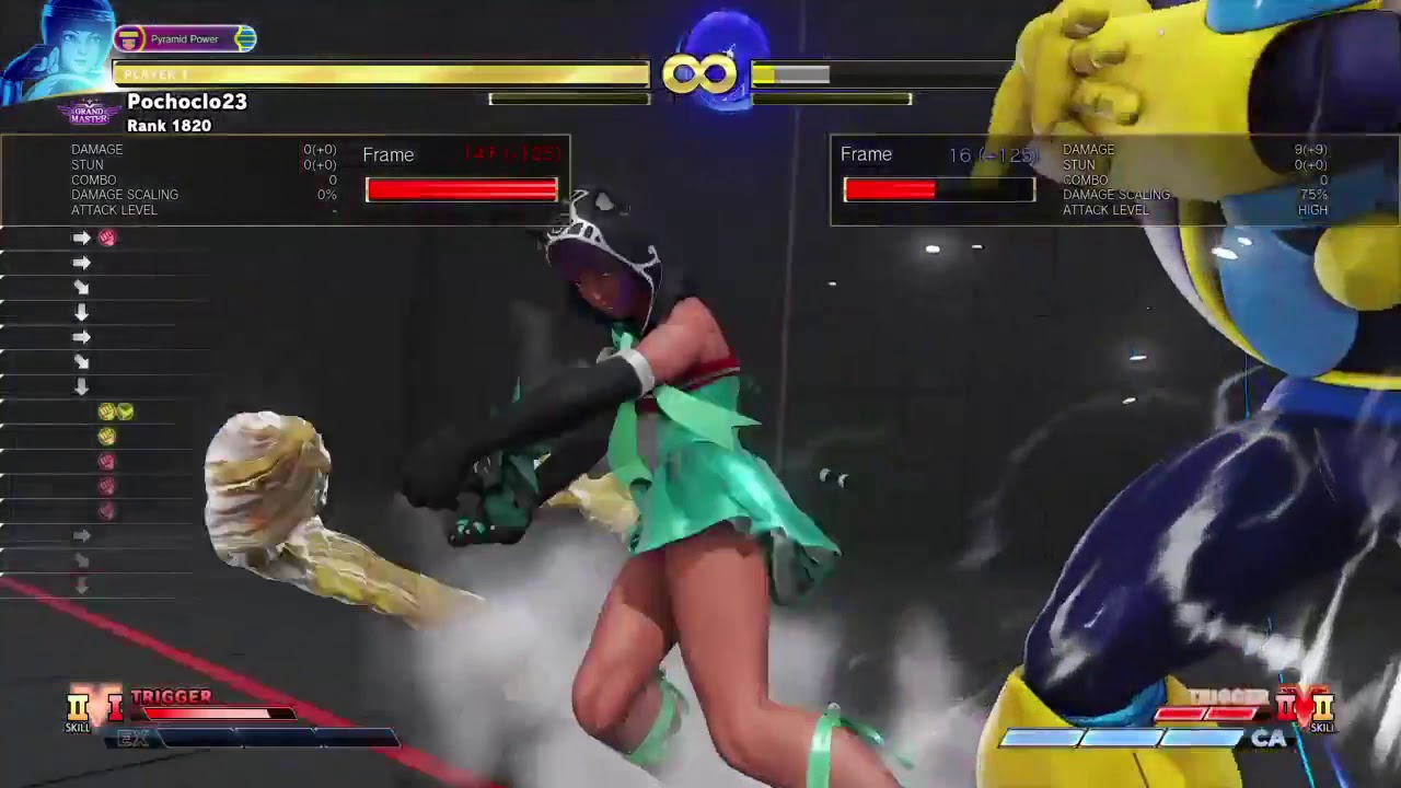 SFV - Menat True Blockstring chip damage V-skill 2 - YouTube
