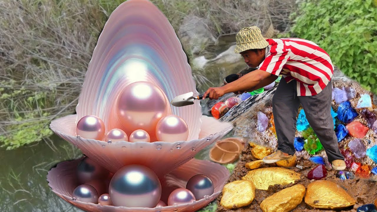 Giant pearl crab pops out of freshwater creek, opens door to pearl and ...