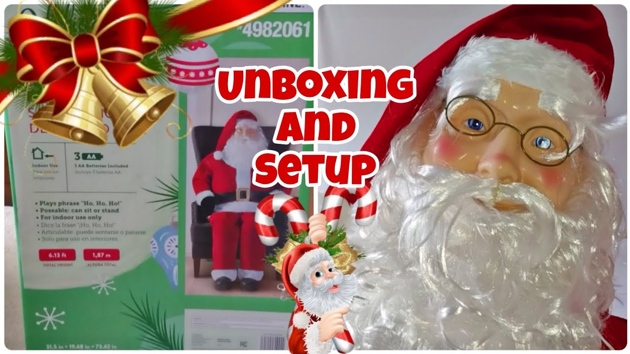 NEW Lowes 2022 Gemmy Life-Size Poseable Santa (READ DESCRIPTION ...