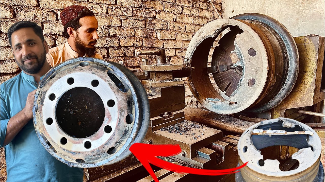 How to repair Broken Rim and new stud plate fitting || Truck Rim repair ...