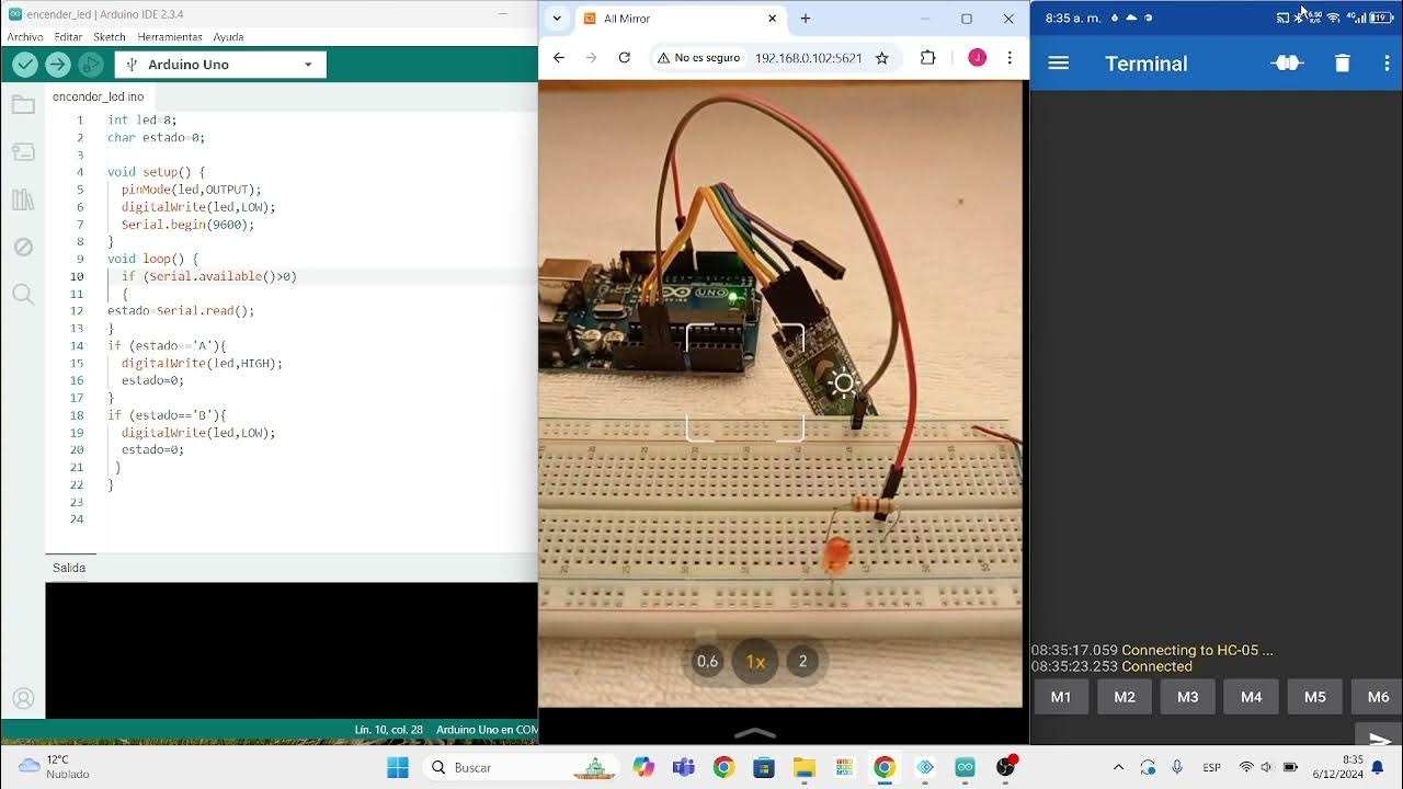 Encendido de un lets vía Bluetooth en Arduino. - YouTube