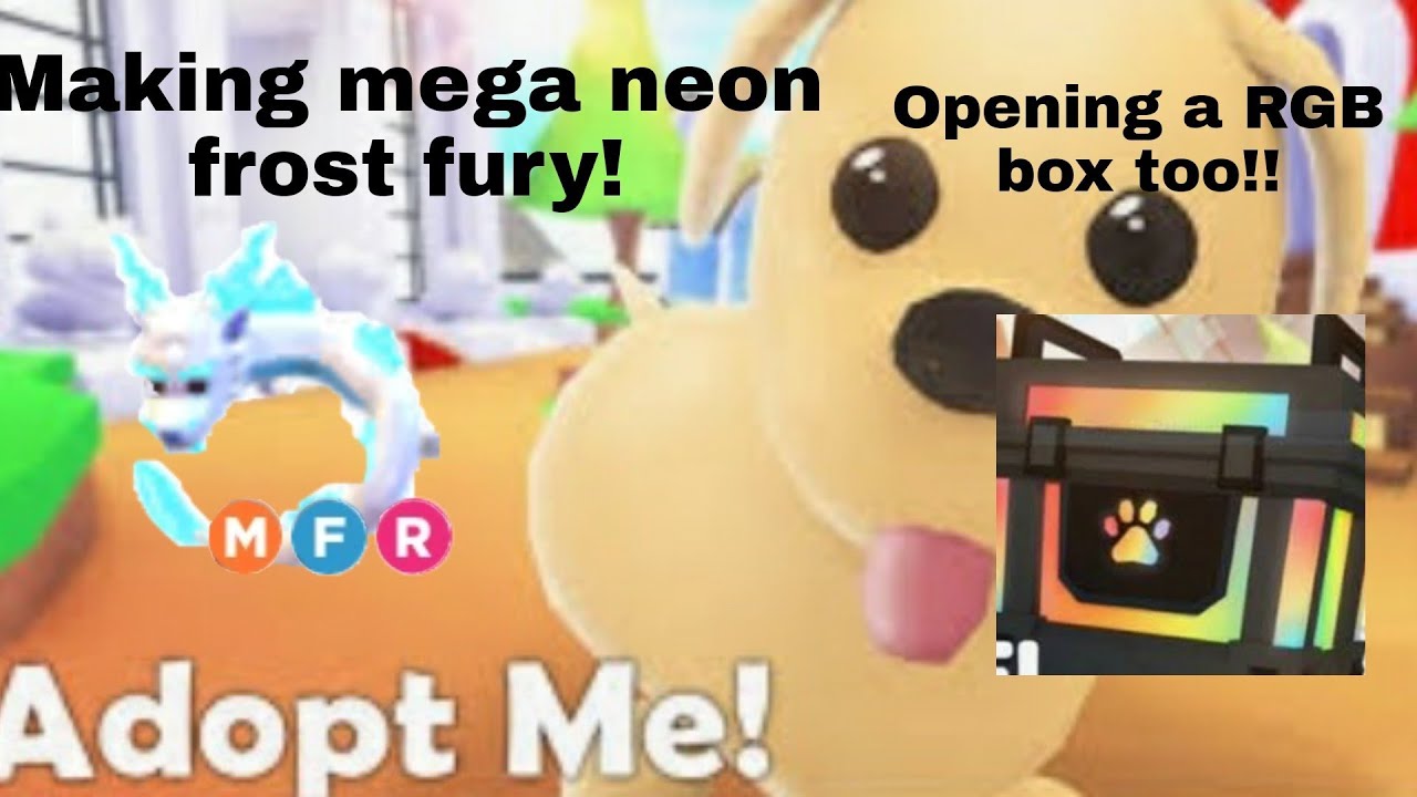 Making a mega neon Frost fury in adopt me and opening RGB box (roblox ...