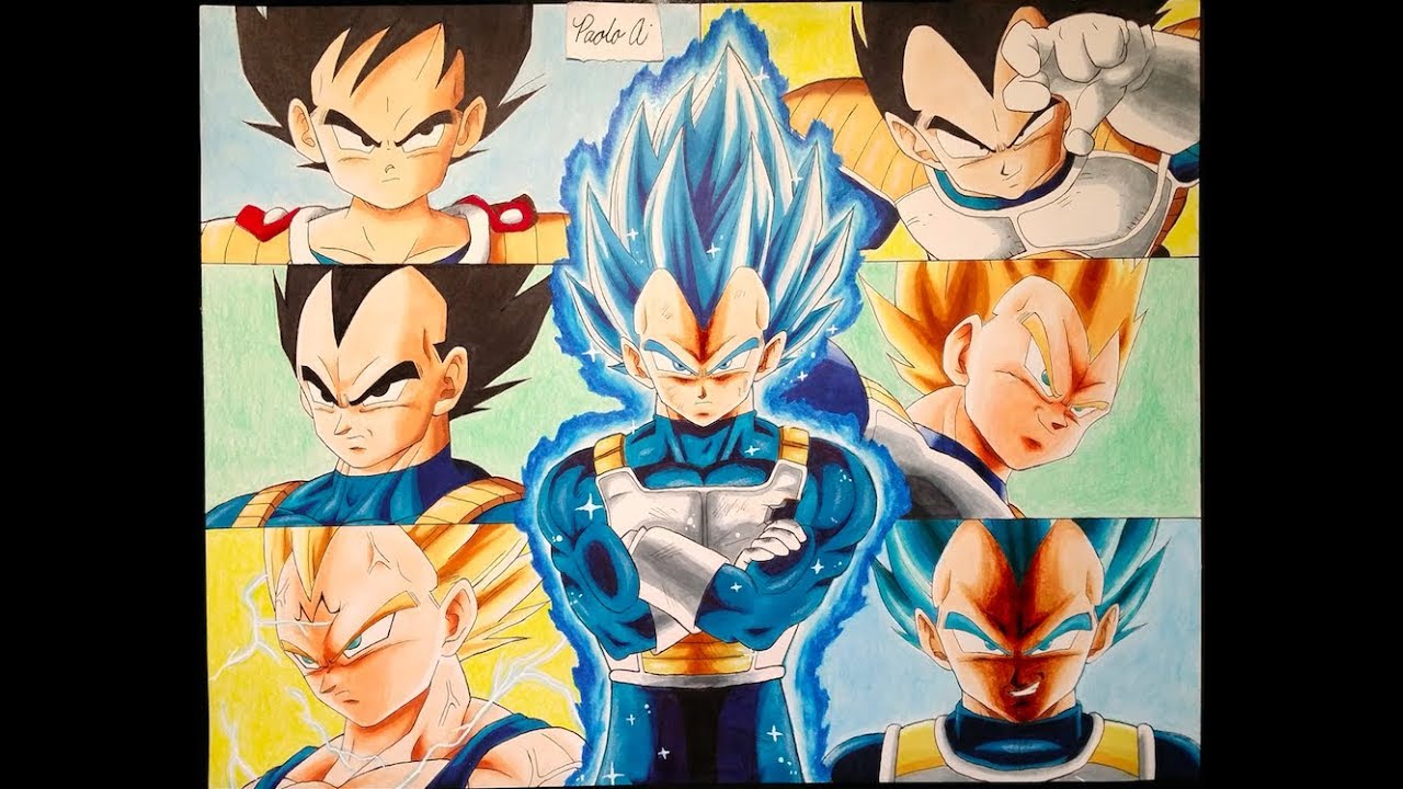 Drawing Vegeta's Evolution - YouTube