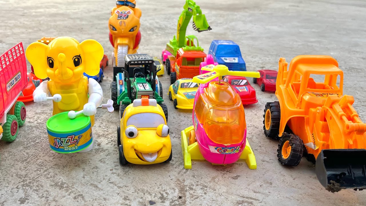 Car , elephants, tractor, jcb toys for kids! - YouTube