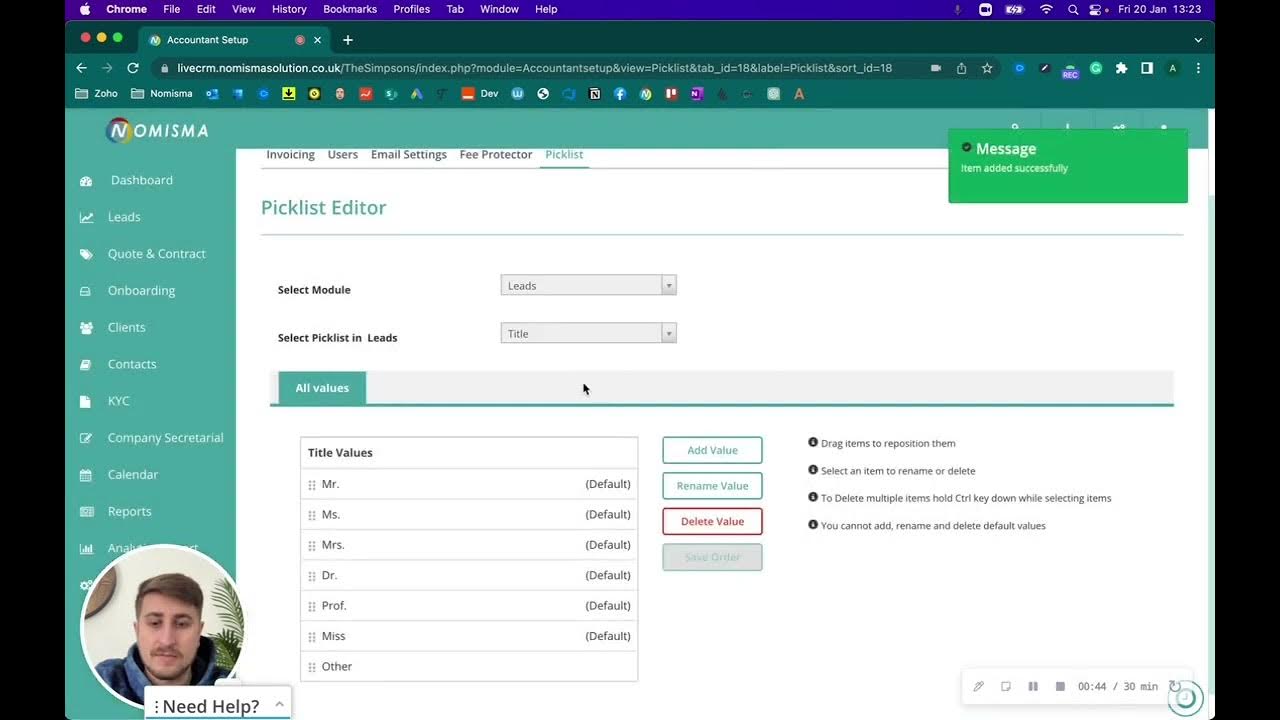 How to add custom values to picklists within Nomisma CRM - YouTube