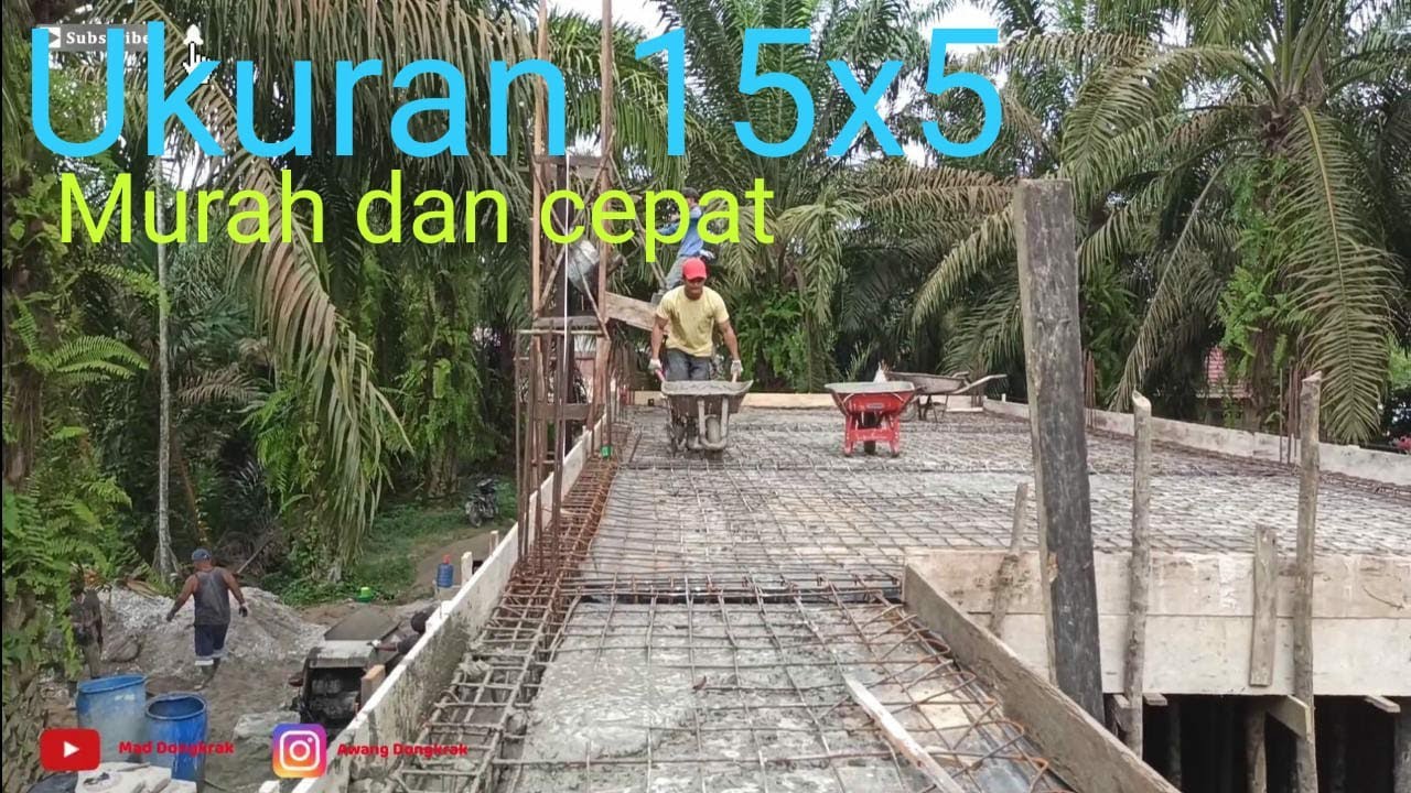 Terbaikk,Cor dak beton Menggunakan Lift Rakitan dan Motor - YouTube