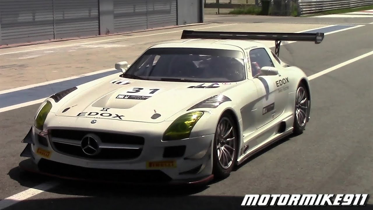 2016 Mercedes SLS AMG GT3 - Pure V8 Engine on Track - Accelerations ...