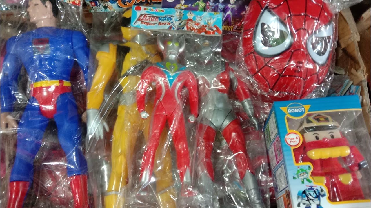 Mencari mainan Baru !! Borong mainan Robot Ultraman, superhero, power ...