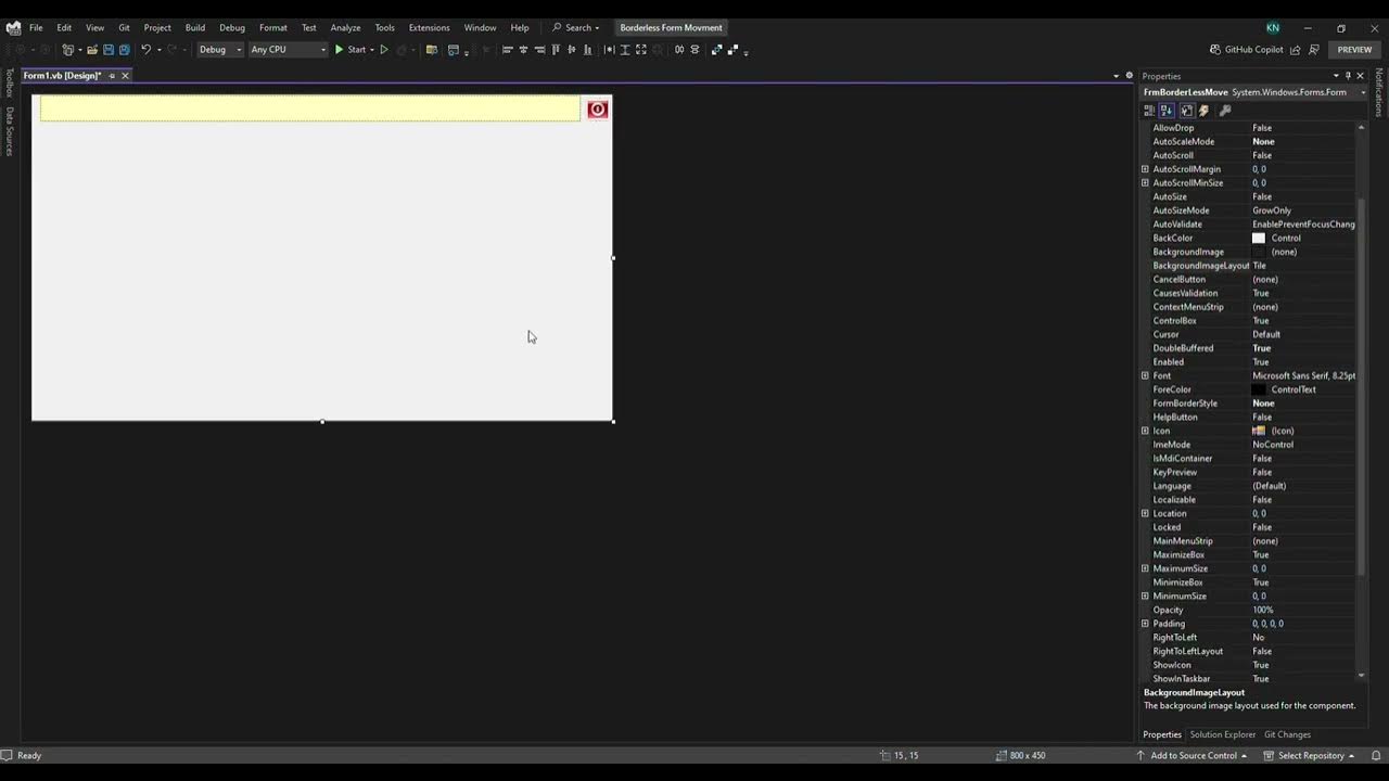 VB.Net Borderless Form Movement - YouTube