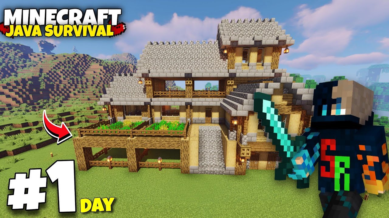 Minecraft Java Survival series EP-1 in Hindi | I made survival house & iron armour | # ...