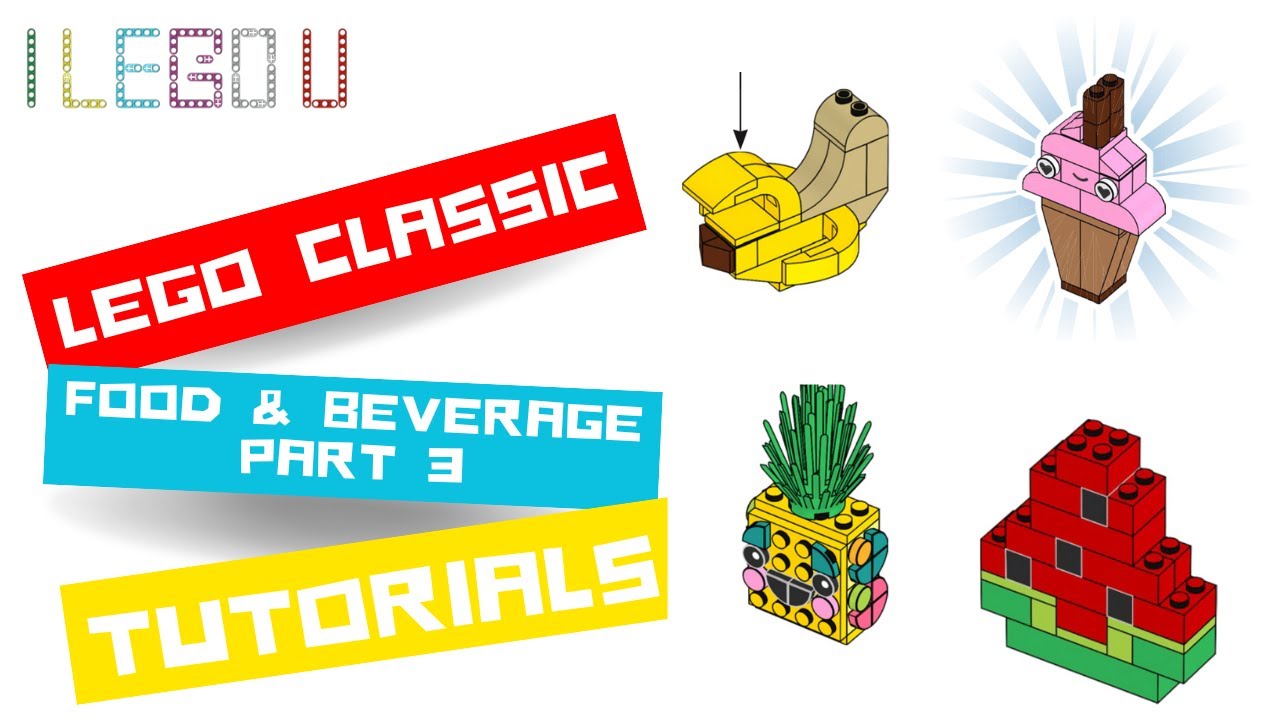 LEGO CLASSIC FOOD AND BEVERAGE part 3 - Banana, Ice Cream, Pineapple ...