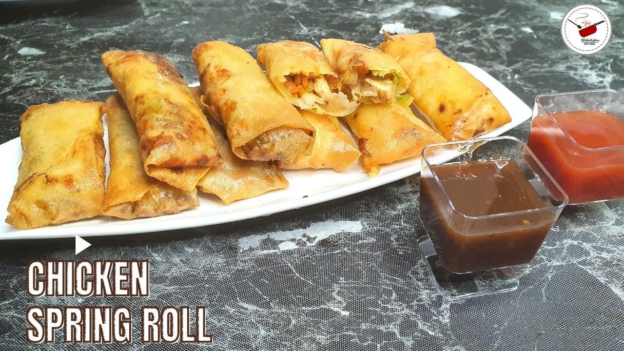 Chicken Spring Roll Recipe | Chicken Snacks Recipes - YouTube