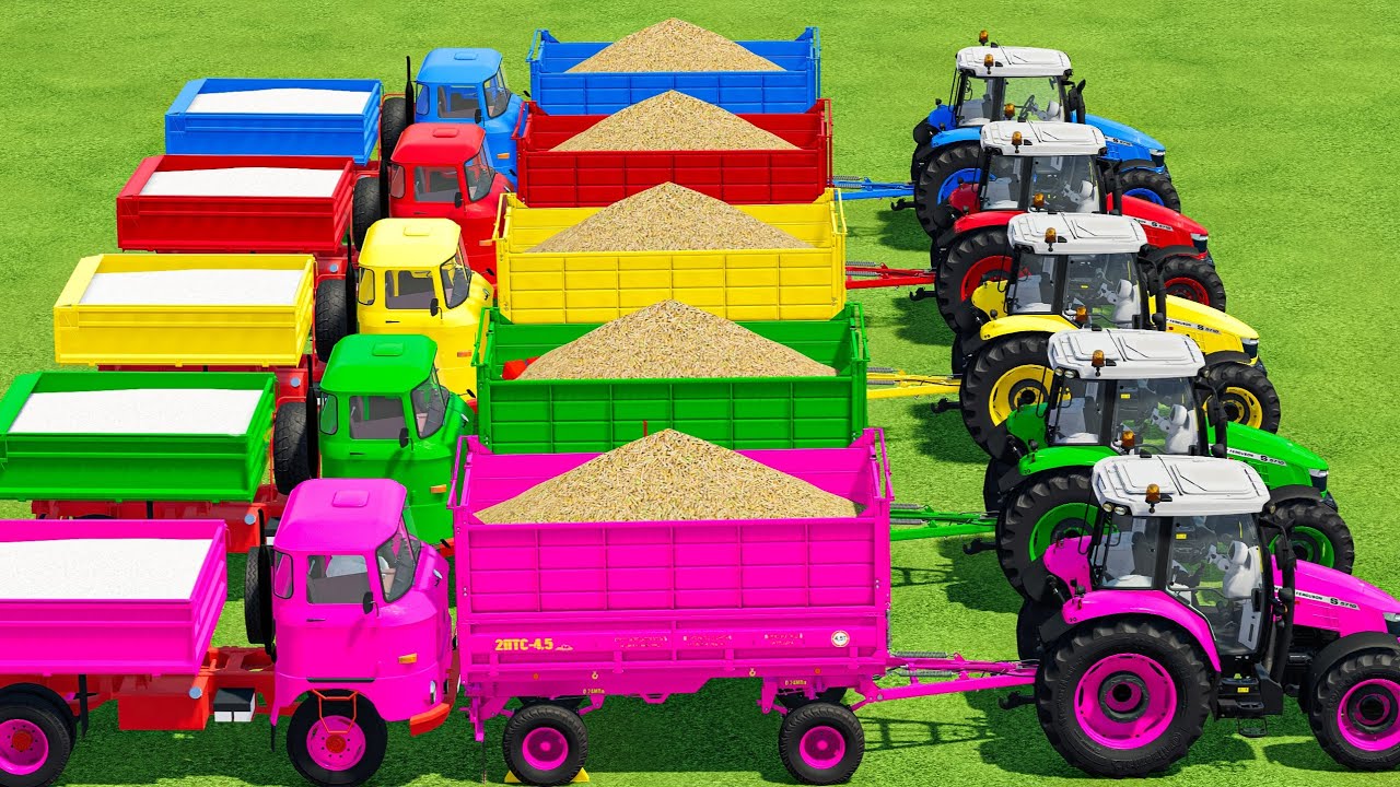 MINI TRUCKS LOADED SOLID FERTILIZER & TRACTOR OF COLORS IN FS22 ...